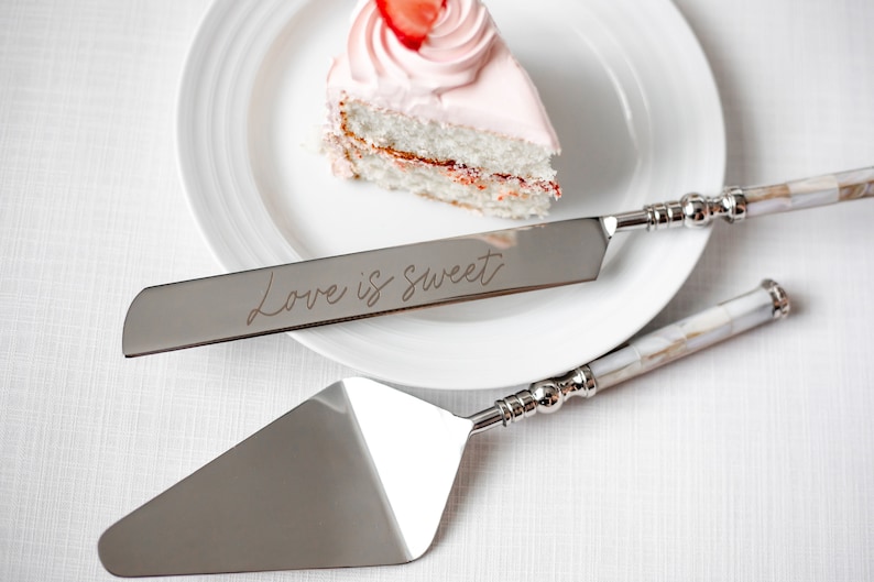 Pearl Wedding Cake Knife and Server Set - Etsy