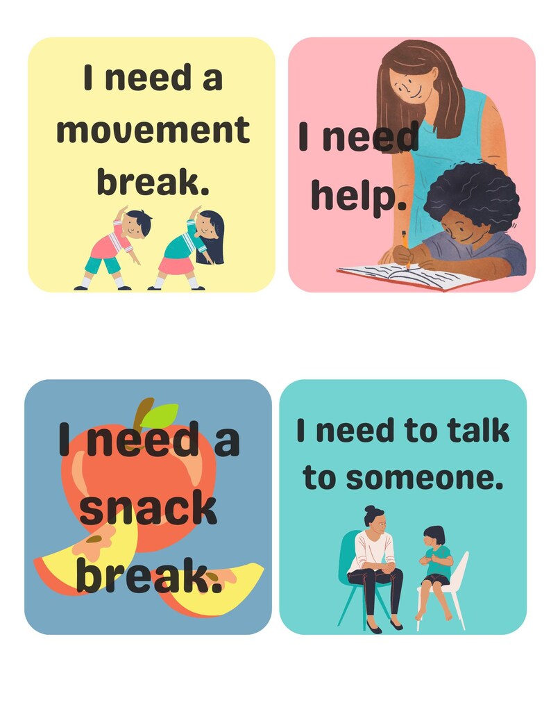 Break Cards and Feeling/emotion Cards for Elementary Students - Etsy