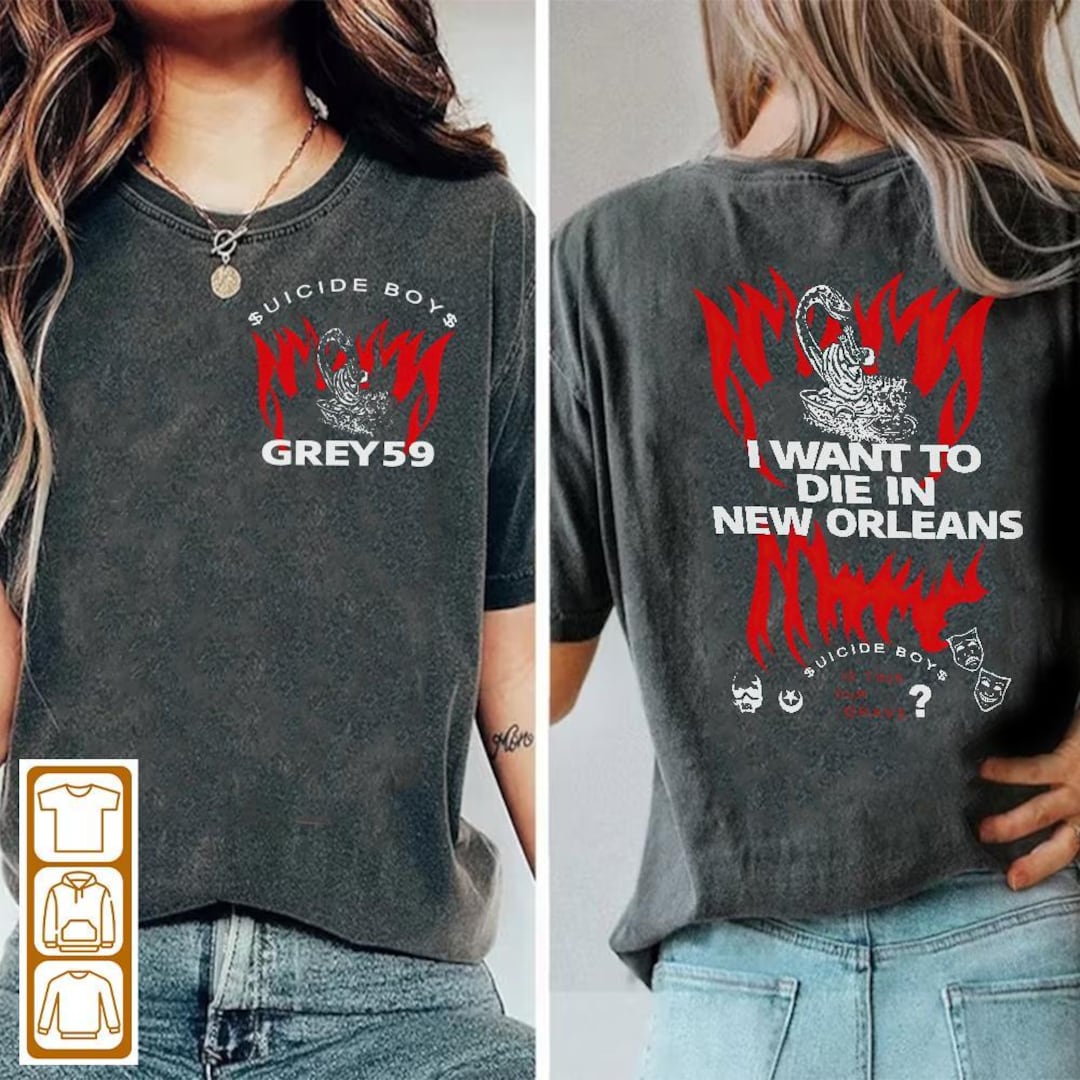 Suicideboys G59 Scrym and Ruby Da Cherry Grey G59 Skater Style T Shirt IWTDINO Limited Suicide ...