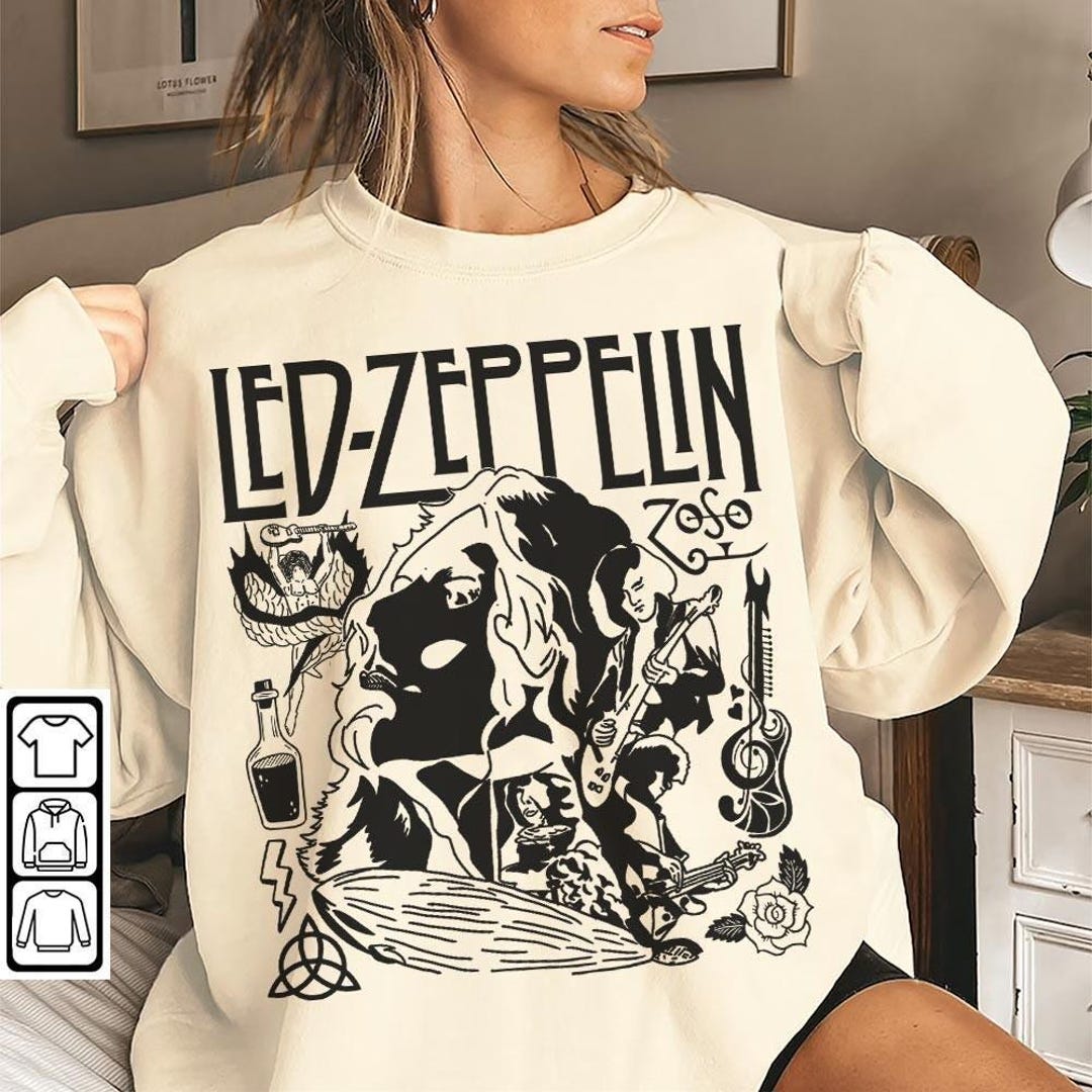 Led Zeppelin Music Doodle Art Shirt, Retro Led Zeppelin Doodle Merch ...