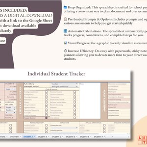Evaluation Tracker | School Psychologist Spreadsheet | Student Eval ...