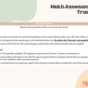 Math Assessment Tracker: Student Progress Monitoring & Data ...