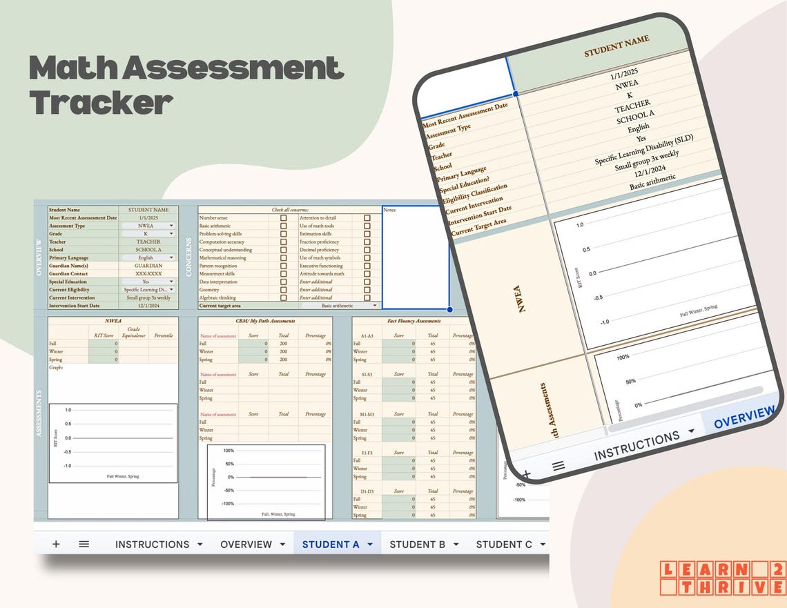 Math Assessment Tracker: Student Progress Monitoring & Data ...