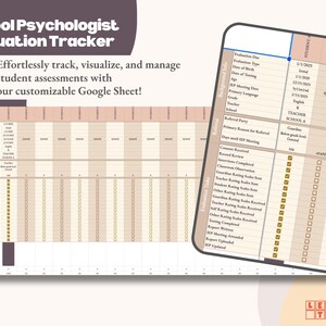Evaluation Tracker | School Psychologist Spreadsheet | Student Eval ...