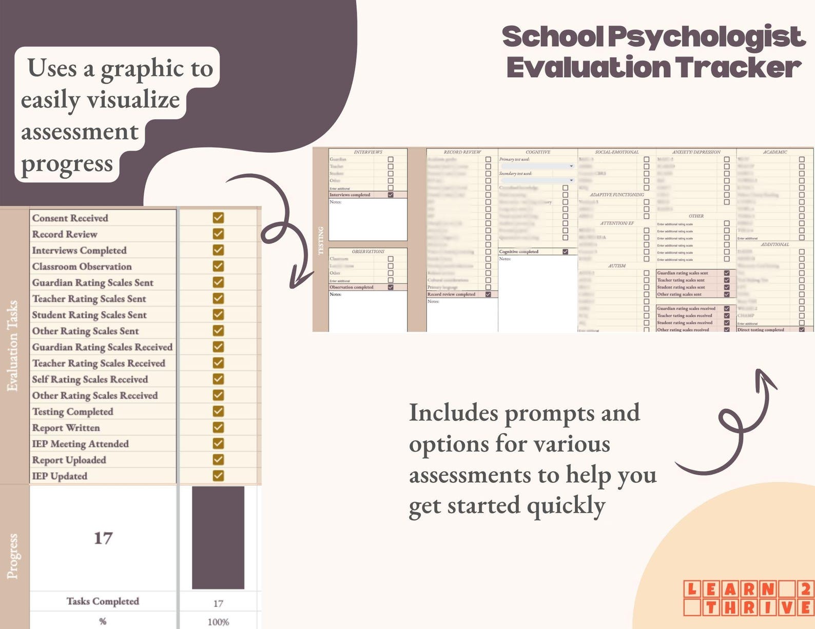 Evaluation Tracker | School Psychologist Spreadsheet | Student Eval ...