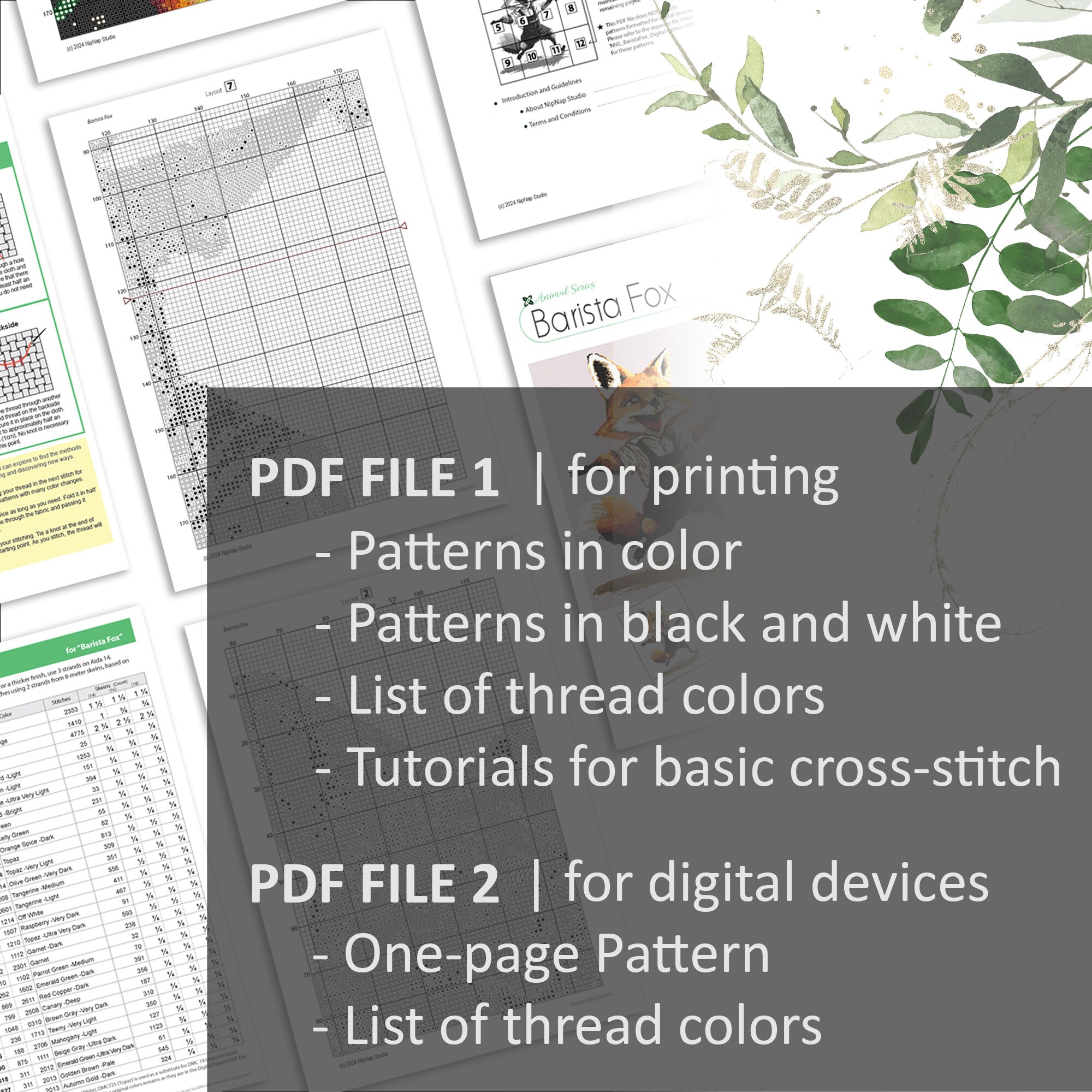 BARISTA FOX Cross Stitch PDF Pattern – Detailed & Stitcher-friendly ...