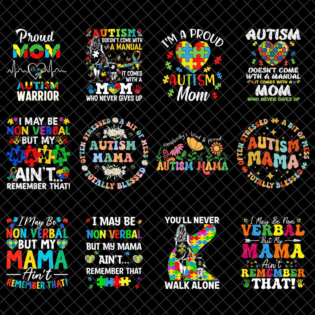 Autism Mama PNG Bundle, Autism Awareness Coquette Png, in April We Wear ...