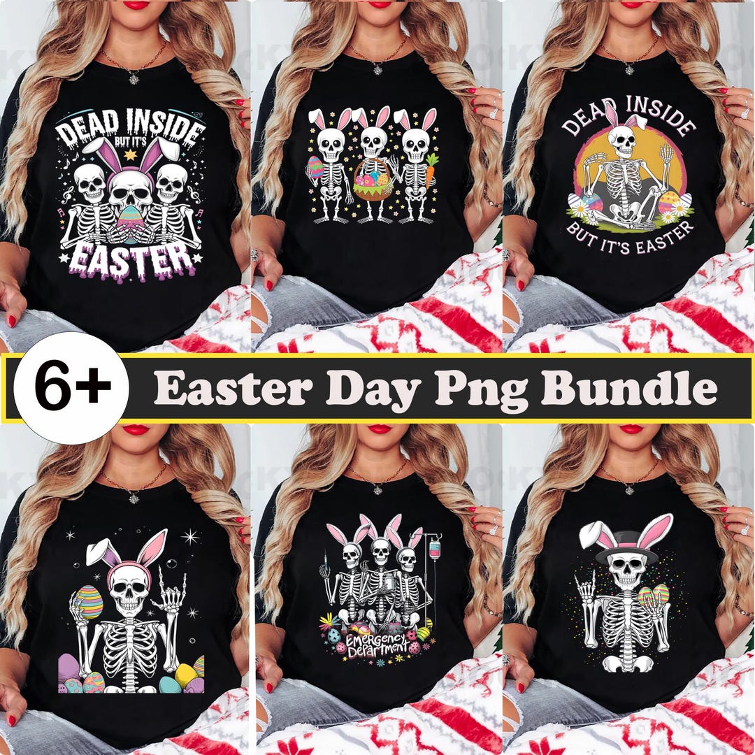 Easter Day Skellies PNG, Cute Skeleton Easter Png, Retro Easter Png ...