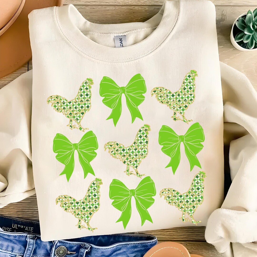 Chicken St Patricks Day Coquette PNG, Chicken Lover Png, St Patty's Day ...