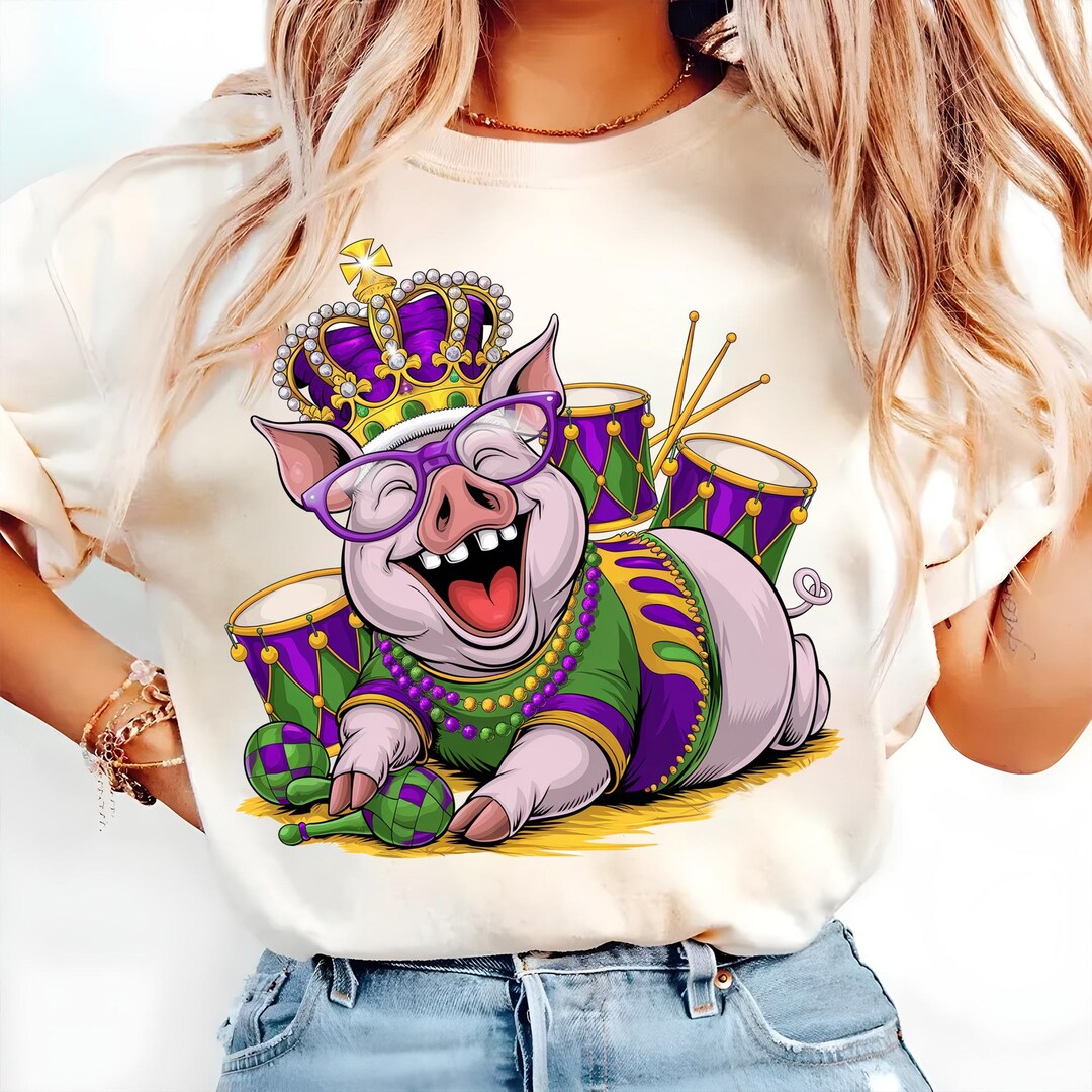 Pig Mardi Gras Png Sublimation Design Download, Happy Mardi Gras Png ...