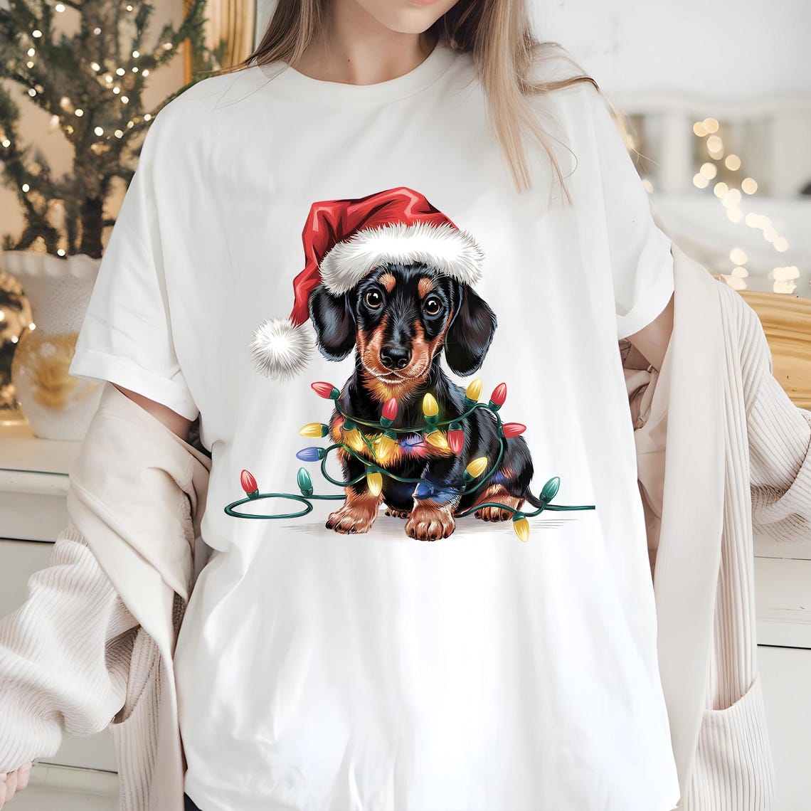 Dachshund Puppy Christmas Lights Png, Dog Black Png, Dachshund ...
