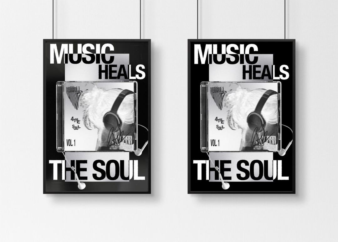 Music Heals the Soul Wall Art Poster | Music Art | Album Art ...