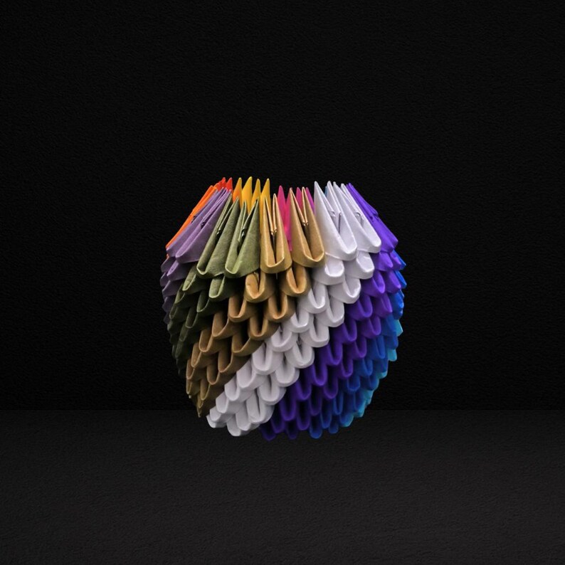 3D Origami Pen Stand: Handmade Multicolor Paper Desk Organizer - Etsy