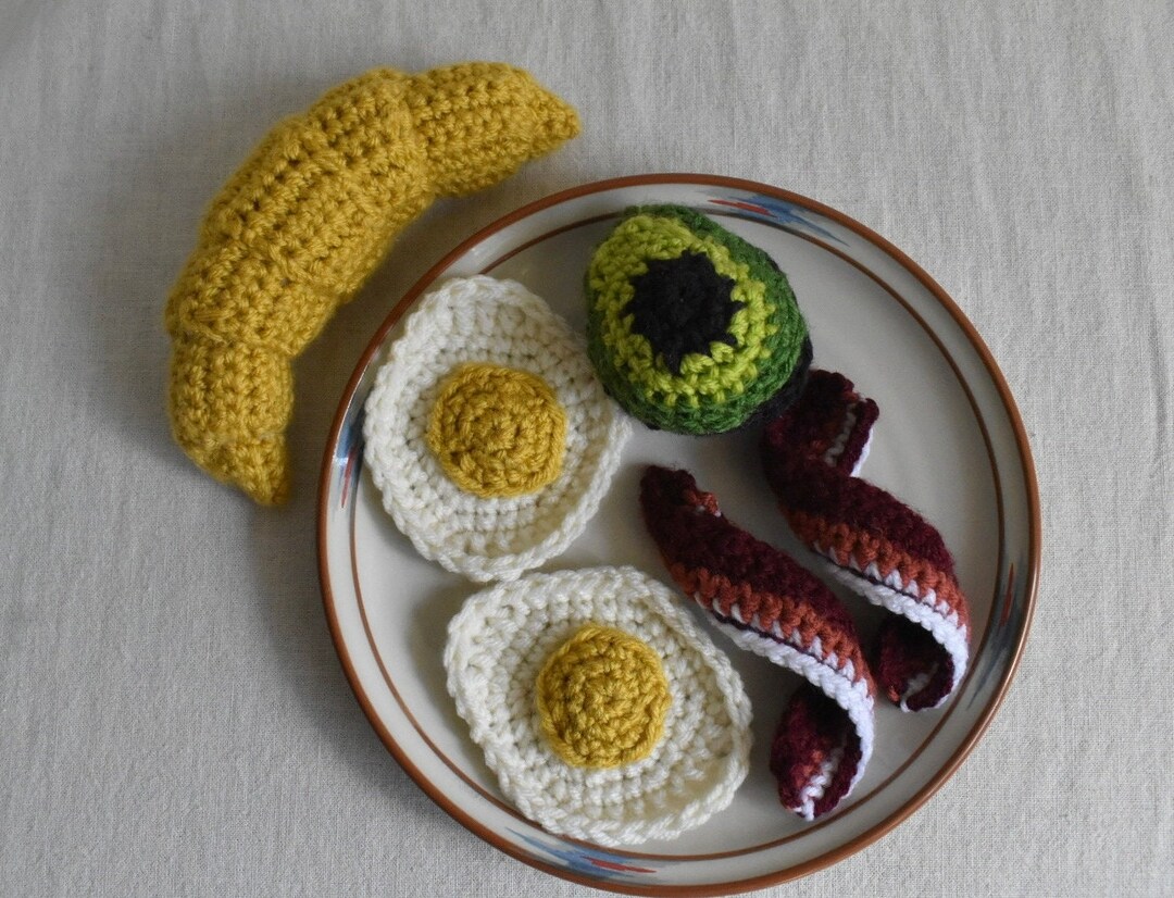 Crochet Breakfast Toy Play Set - Etsy