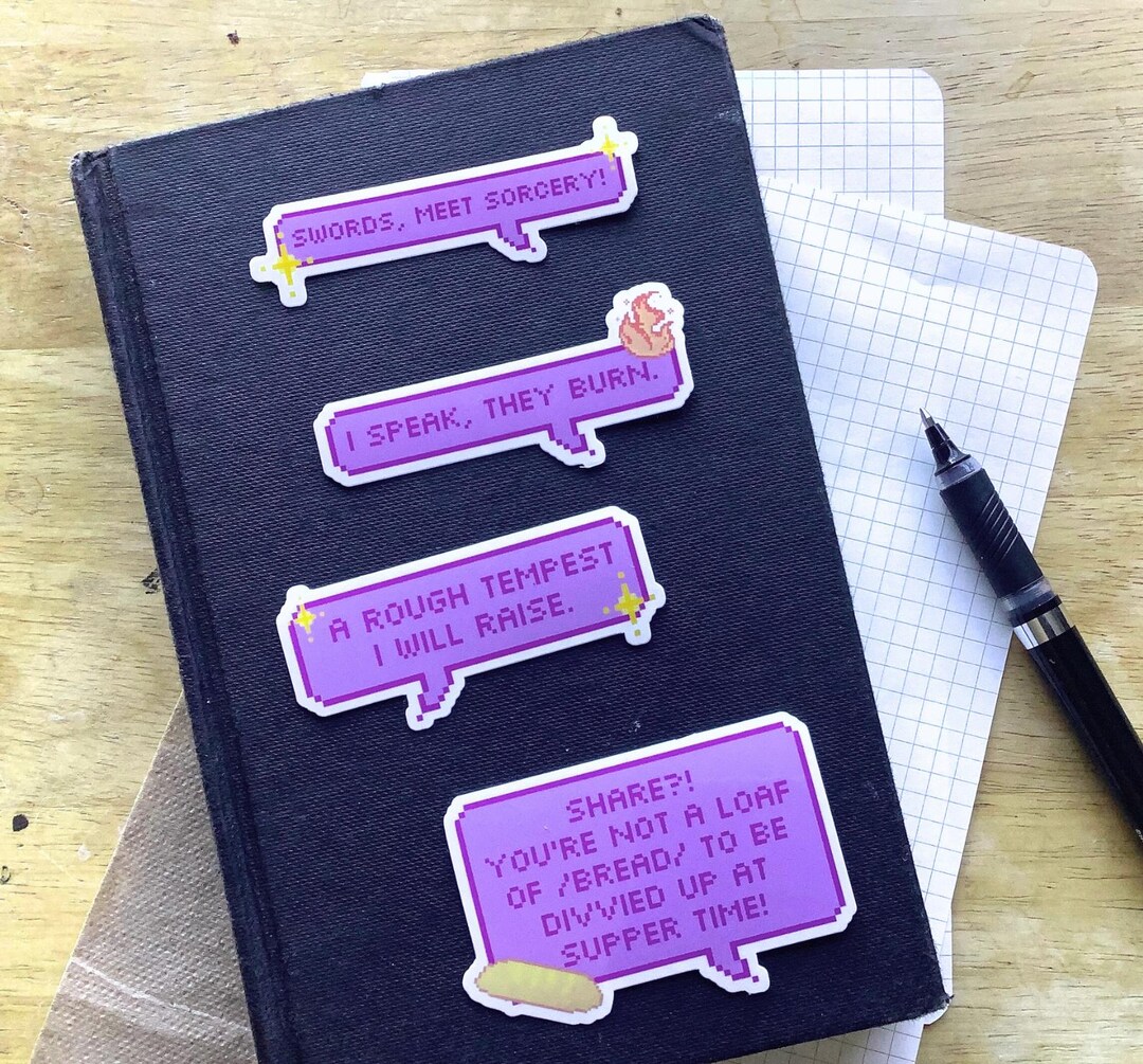 6x Gale QUOTES Pack Gale of Waterdeep -3" GLOSSY Vinyl Water Resistant ...