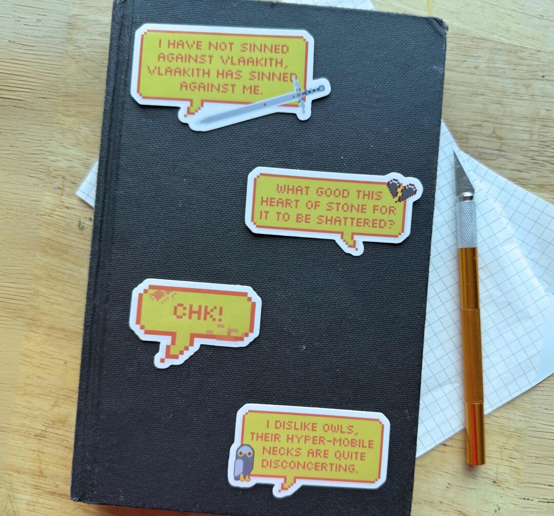 7x Lae'zel QUOTES Pack Stickers -3" GLOSSY Vinyl Water Resistant Laezel ...