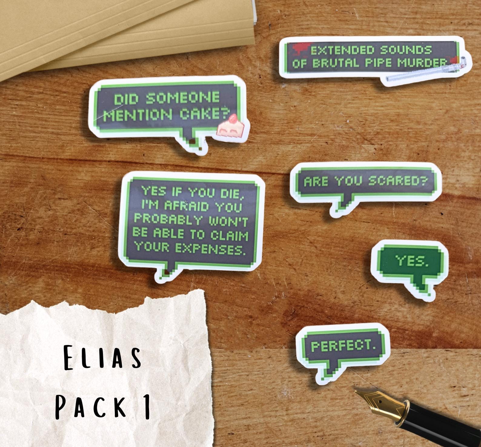 6x Elias Bouchard QUOTES Pack Stickers -3" GLOSSY Vinyl Water Resistant ...