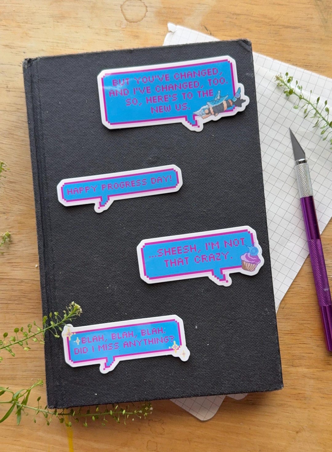 6x Jinx QUOTES Pack Stickers -3" GLOSSY Vinyl Water Resistant Arcane ...