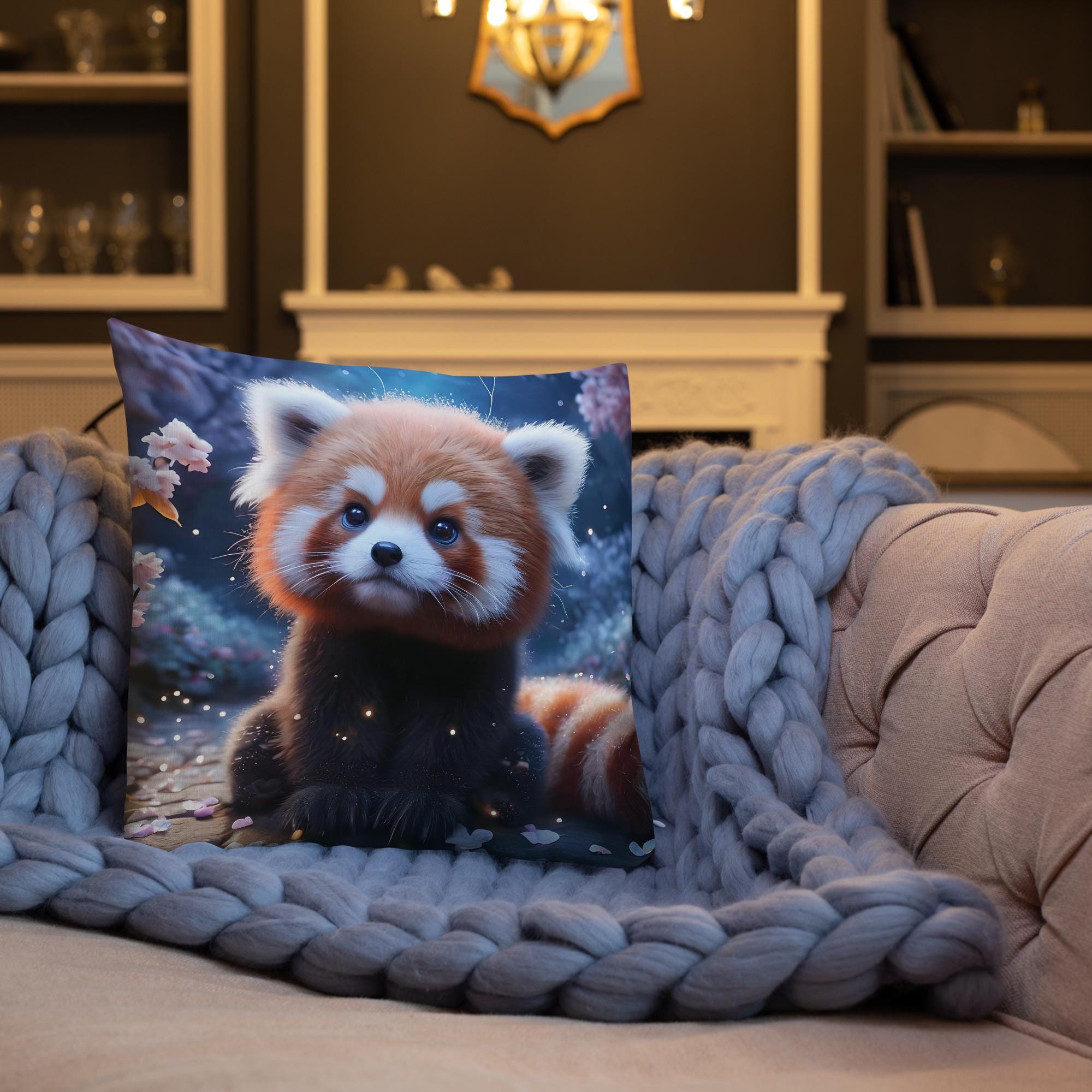 Baby Red Panda Throw Pillow Sofa Square Decorative Accent Throwpillow ...