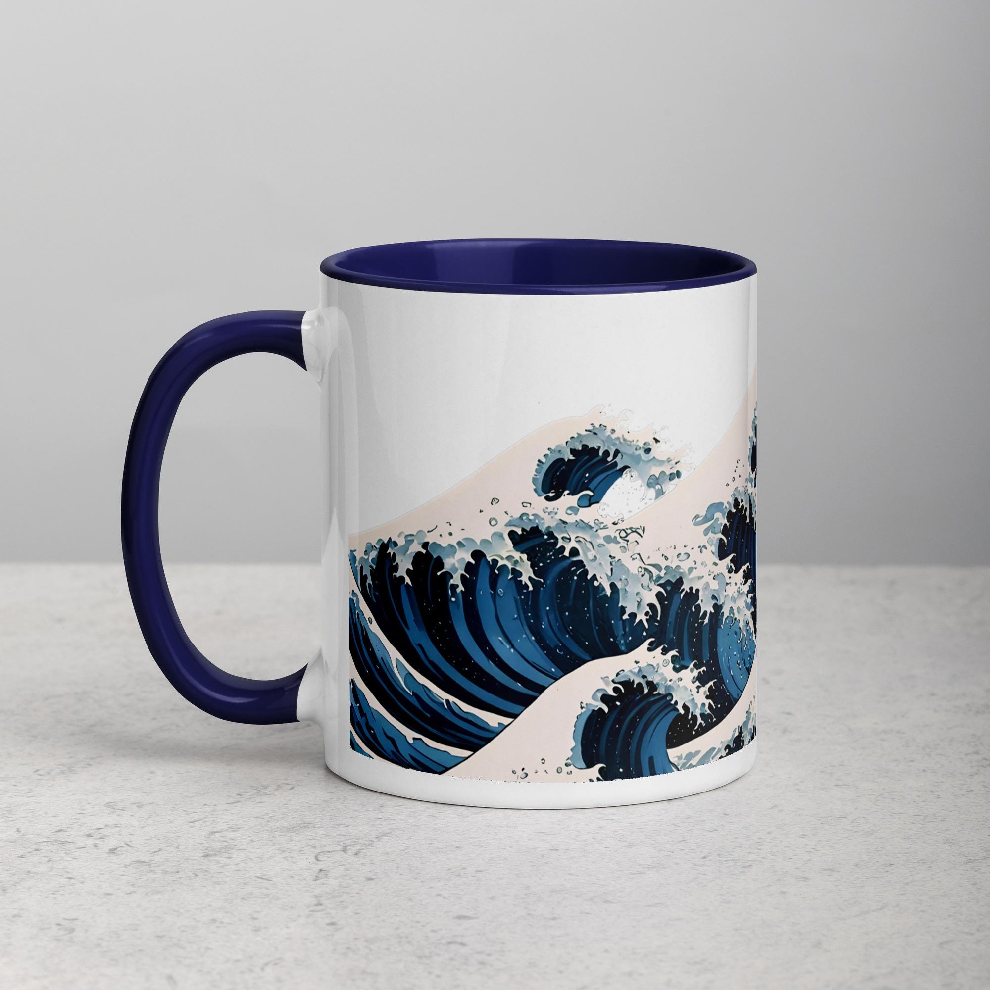 Tsunami Under the Red Sun Mug Inspired by Katsushika Hokusai's the ...