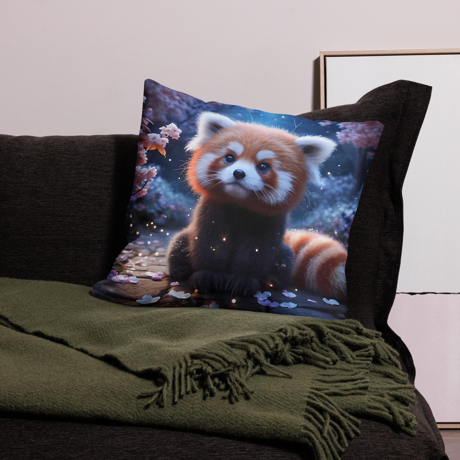 Baby Red Panda Throw Pillow Sofa Square Decorative Accent Throwpillow ...