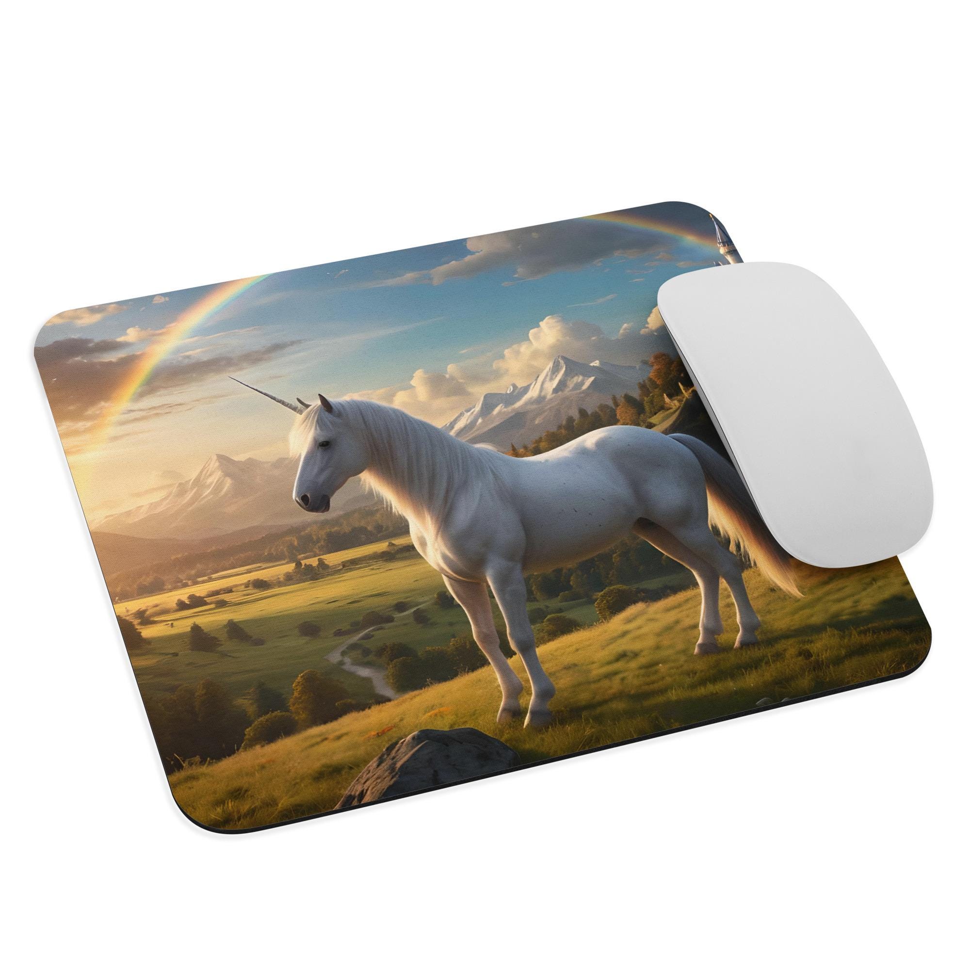 CUSTOM-PERSONALIZED Rainbow Unicorn Computer Mouse Pad Mythical ...