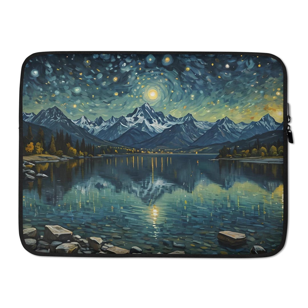 CUSTOM-PERSONALIZED Mountain Lake Laptop Sleeve + Faux Fur Lining iPad ...