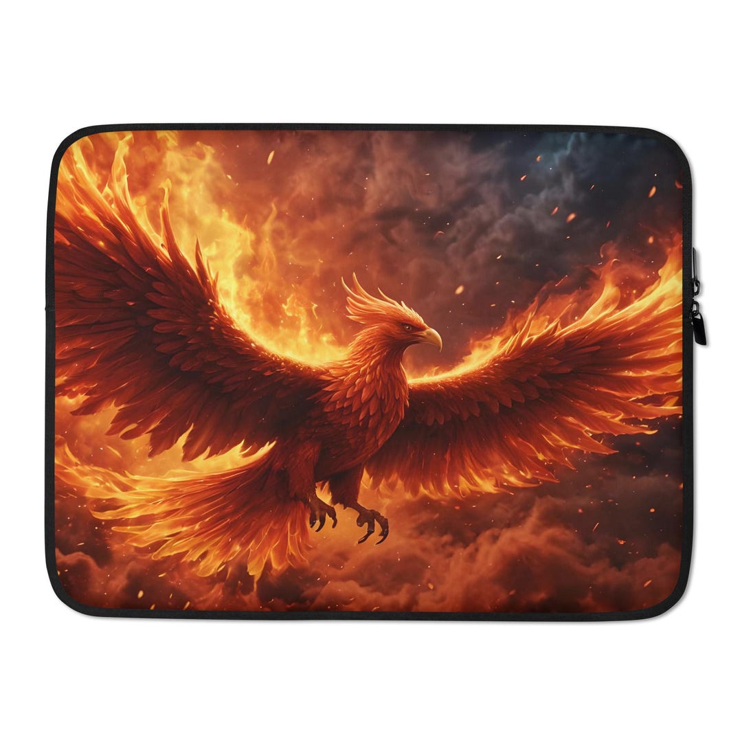 CUSTOM-PERSONALIZED Phoenix Firebird Laptop Sleeve + Faux Fur Lining ...
