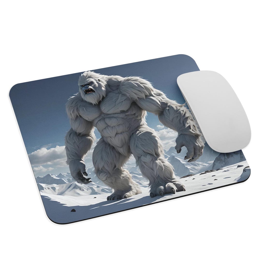 CUSTOM-PERSONALIZED Yeti Abominable Snowman Computer Mouse Pad Mythical ...