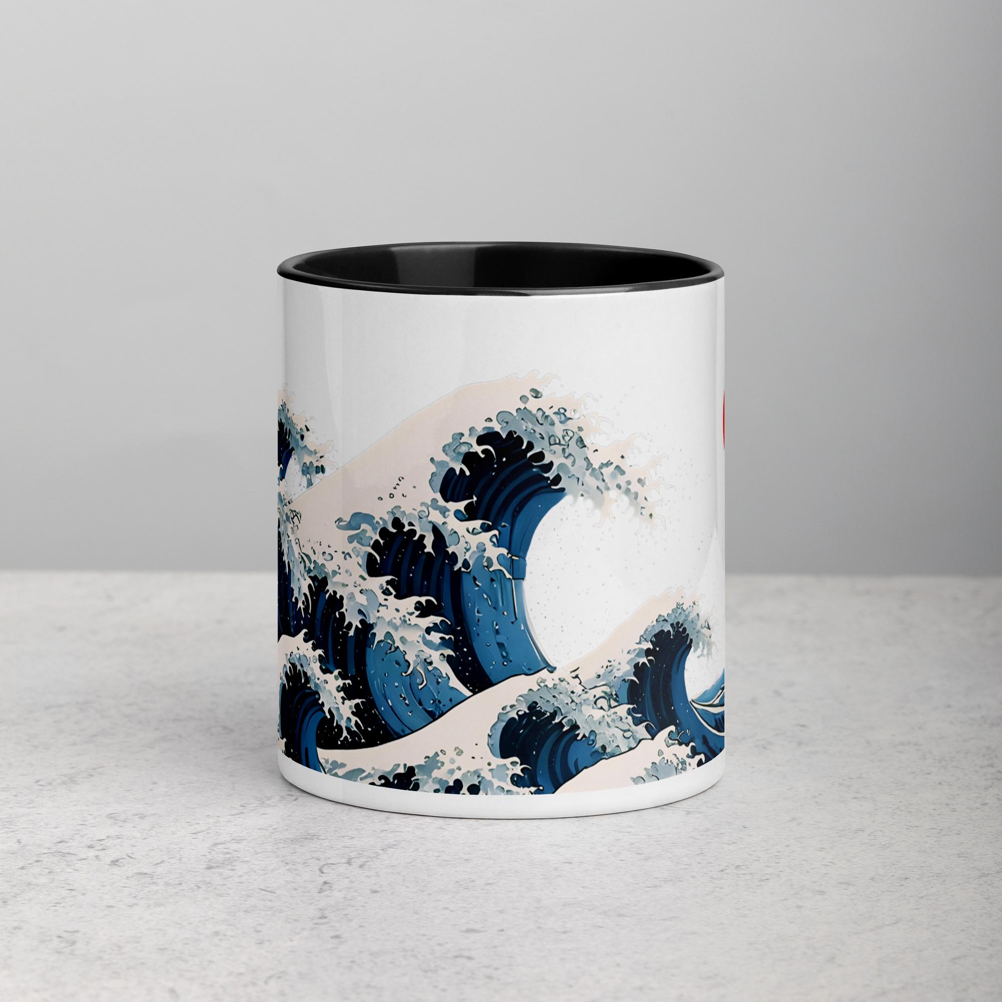 Tsunami Under the Red Sun Mug Inspired by Katsushika Hokusai's the ...