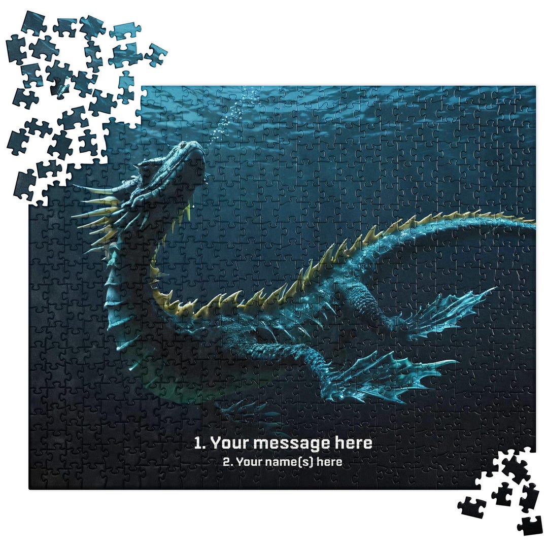 CUSTOM-PERSONALIZED Sea Beast Dragon 250 500 Piece Jigsaw Puzzle Poster ...