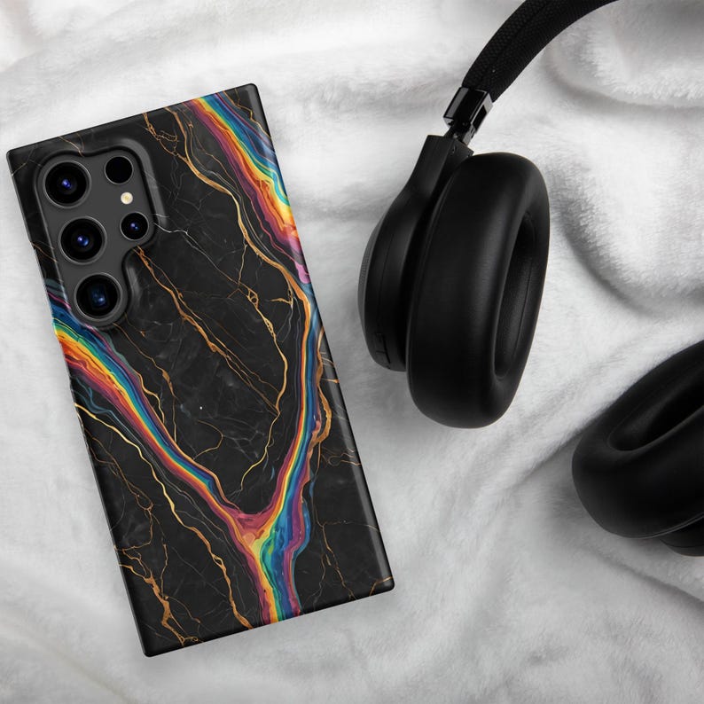 Rainbow Marble Samsung Galaxy Phone Case, Matte Finish - Etsy