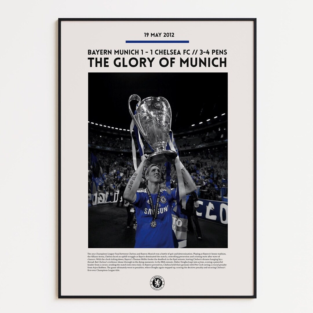 Chelsea FC 2012 Champions League the Glory of Munich Poster Digital ...