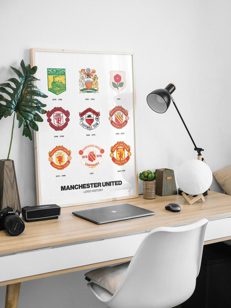 Manchester United L Logo Poster Badge History Football Poster Wall ...