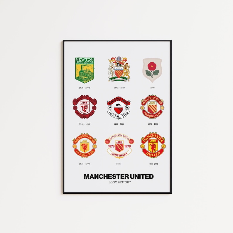 Manchester United L Logo Poster Badge History Football Poster Wall ...