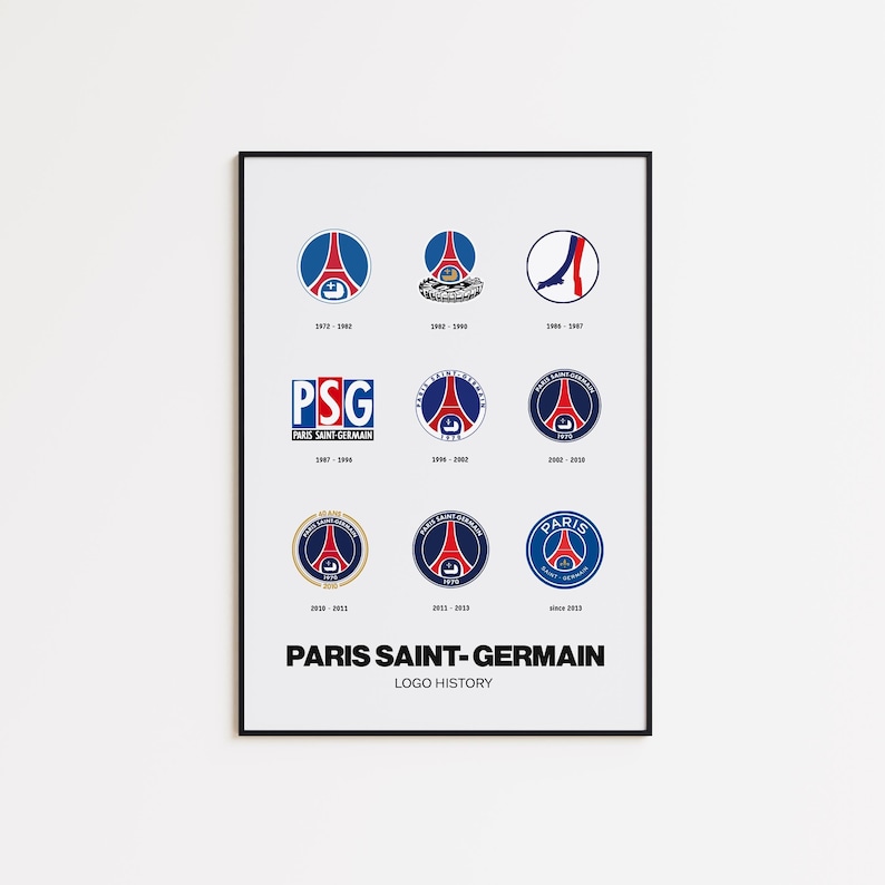 Paris Saint-germain L Logo Poster Badge History Football Poster Wall ...