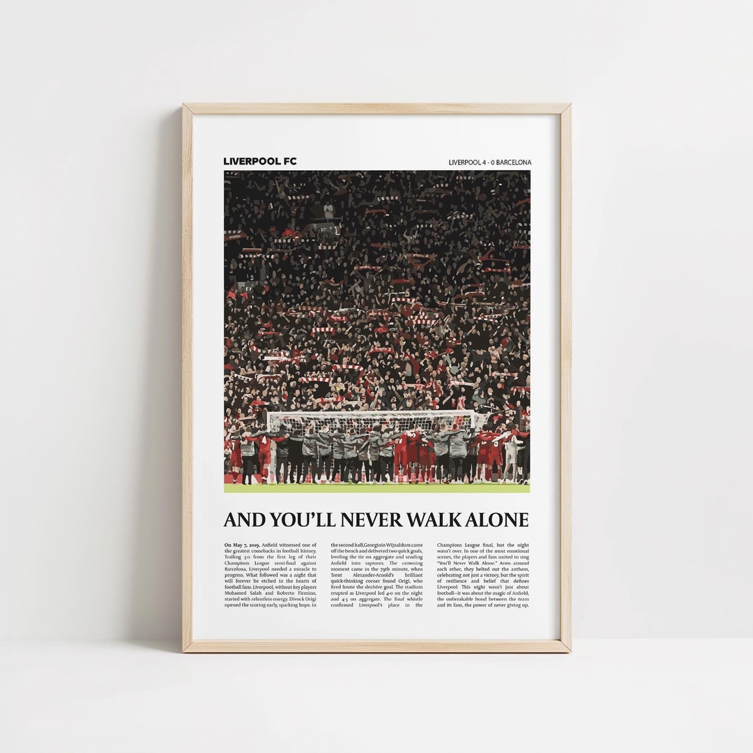 Liverpool 4-0 Barcelona Poster Anfield Miracle 2019 Digital Download ...