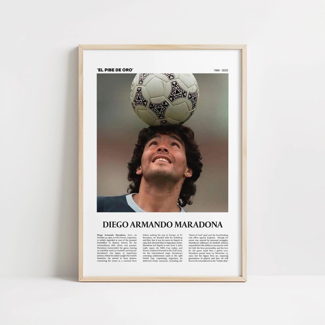 Diego Maradona Art Print El Pibe De Oro Poster Digital Download ...
