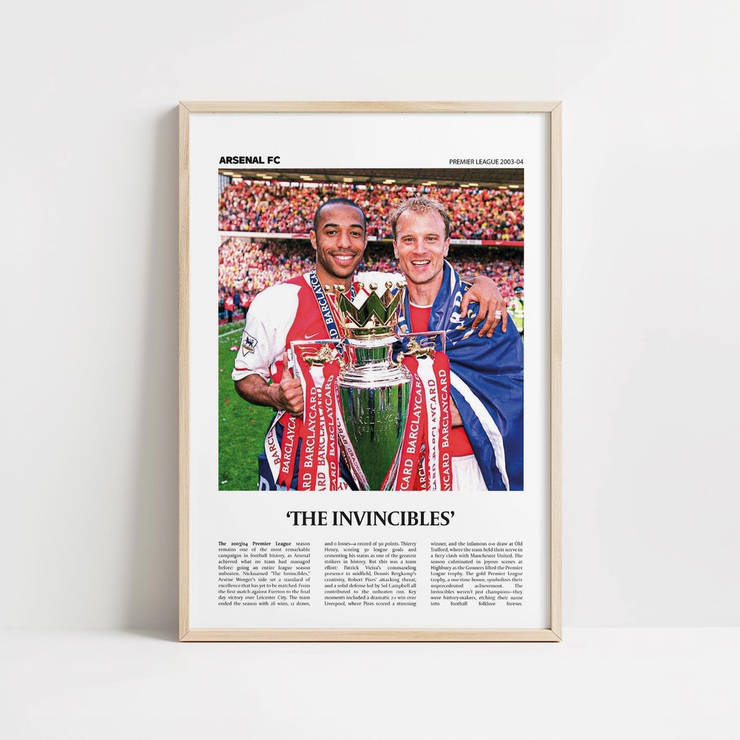 Arsenal Invincibles Poster Digital Download Football History Print ...