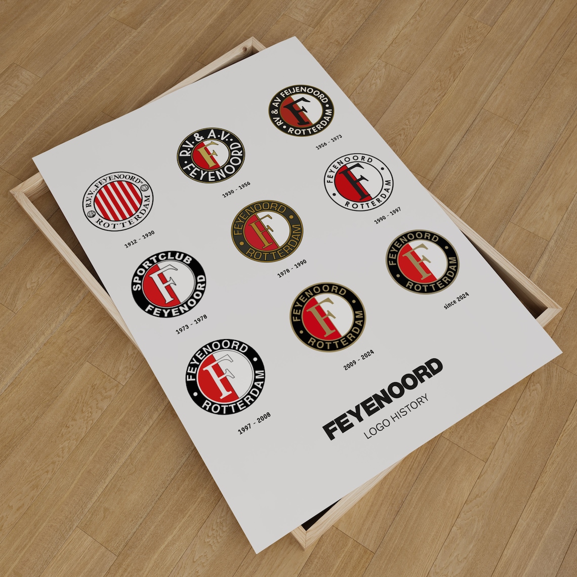 Feyenoord Poster Logo Poster Soccer Poster Wall Decoration Football ...