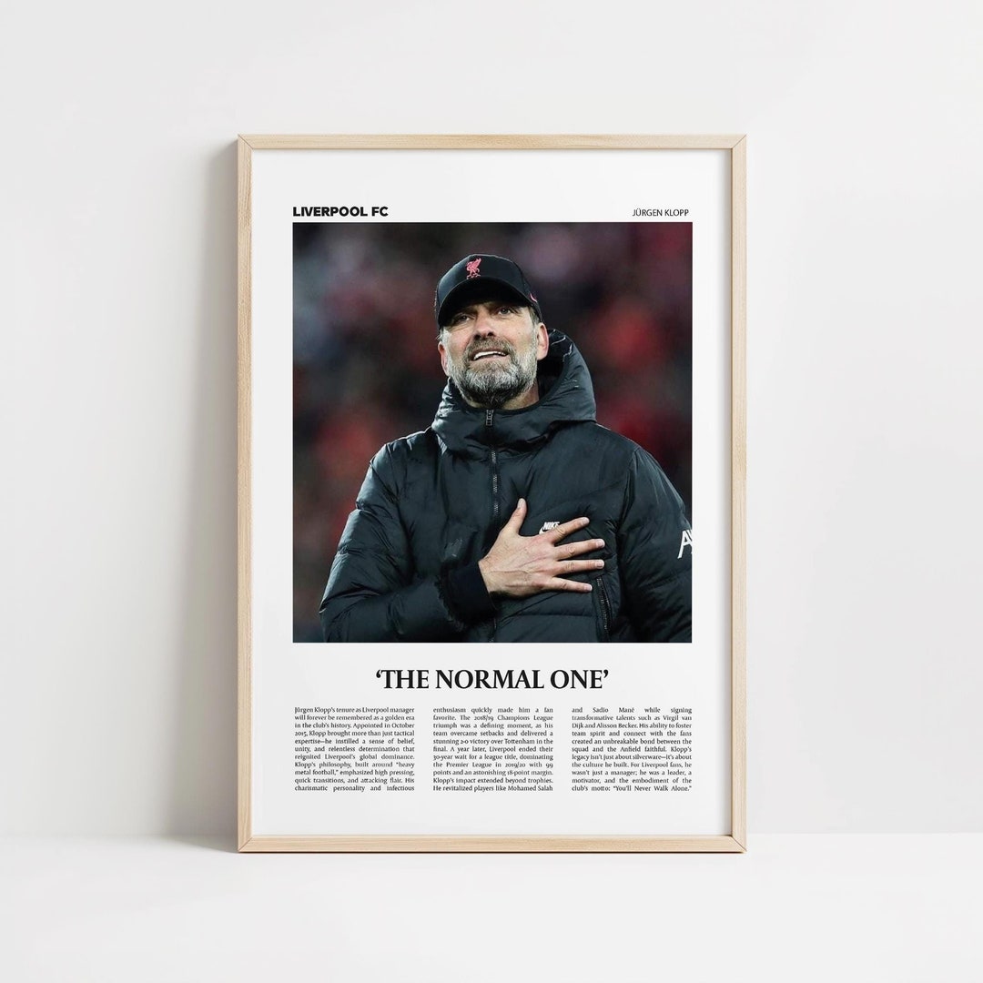 The Normal One Jürgen Klopp Poster Liverpool FC Digital Download ...
