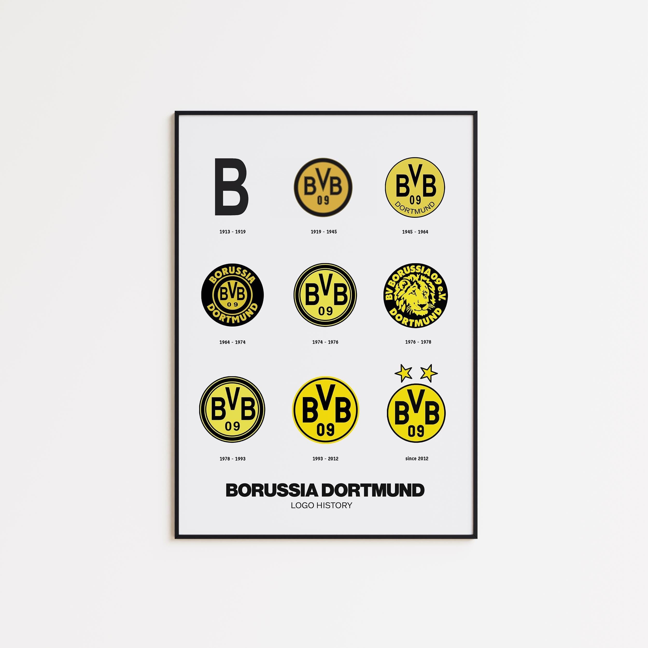 Borussia Dortmund L Logo Poster Badge History Football Poster Wall ...