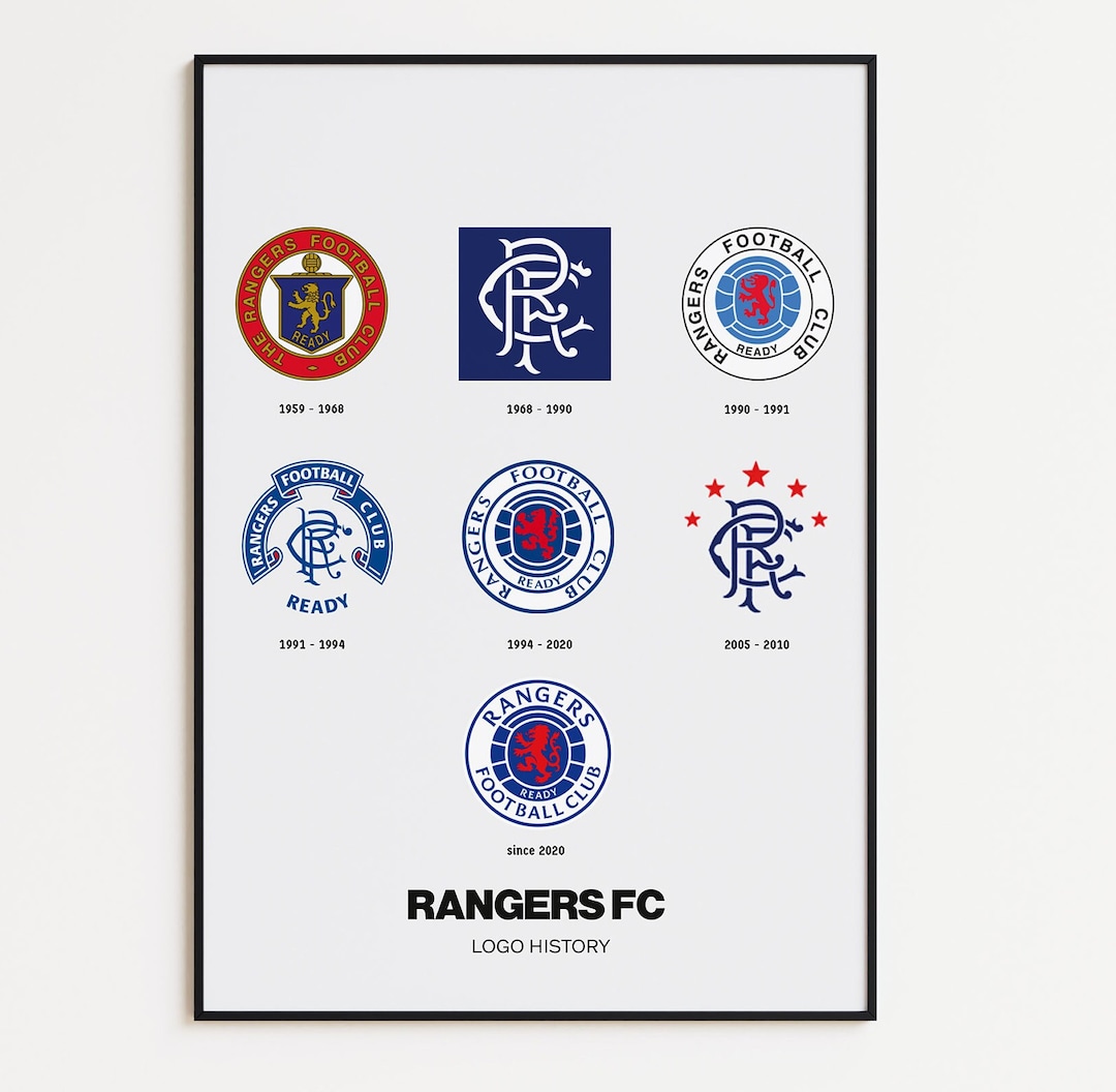 Rangers FC Logo Poster Soccer Poster Wall Decoration Football Wall Art ...