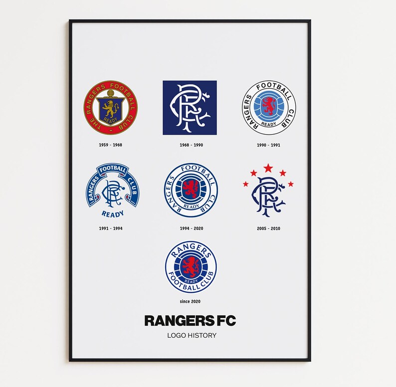 Rangers FC Logo Poster Soccer Poster Wall Decoration Football Wall Art ...