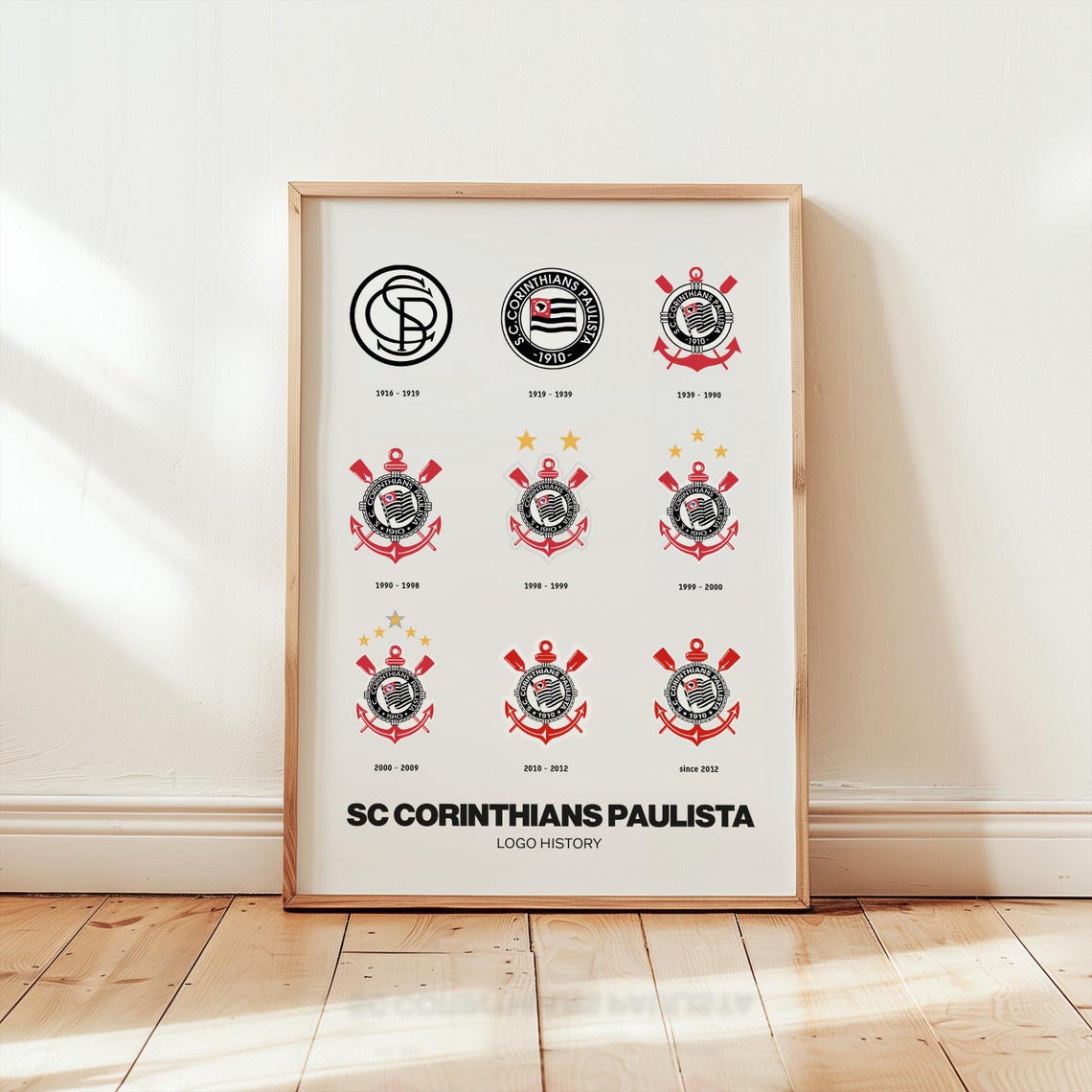 SC Corinthians Paulista L Logo Poster Badge History Football Poster ...