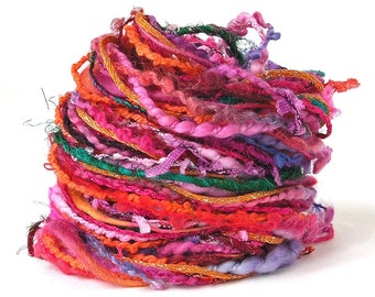 Art Yarn Bundle Hand Dyed Unique Wool Mixed Fiber Yarn Sampler Pack ...