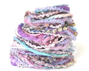 Art Yarn Bundle Hand Dyed Unique Wool Mixed Fiber Yarn Sampler Pack ...