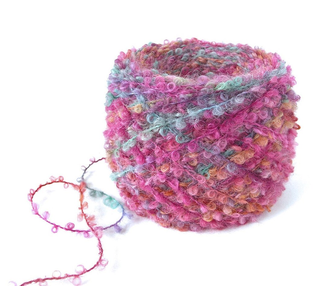Hand Dyed Yarn Alpaca Merino Wool Boucle 320 Yards Unique Variegated ...