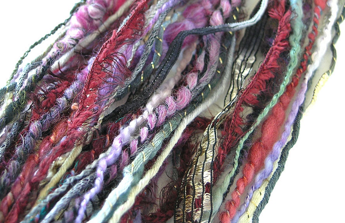 Art Yarn Bundle Mixed Fiber Novelty Textile Sampler Pack 10 - Etsy