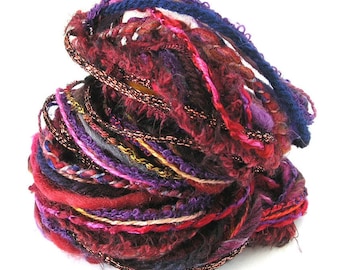 Art Yarn Bundle Hand Dyed Unique Wool Mixed Fiber Yarn Sampler Pack ...